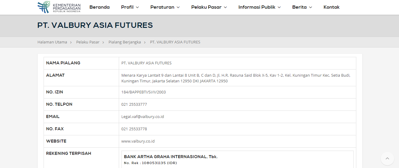 Review Broker Valbury Futures: Biaya, Legalitas, dan Keamanan 2025 ...